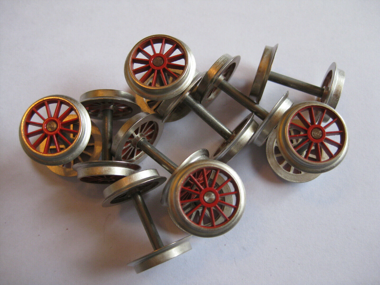 #014 Märklin Radsatz / Speichenradsatz rot 10 Stück Spur H0 ...